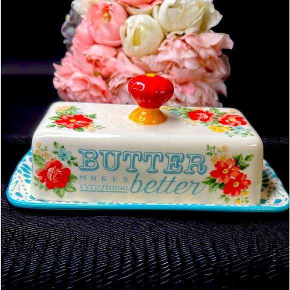 The Pioneer Woman | Dining | Pioneer Woman Vintage Floral Butter Dish ...